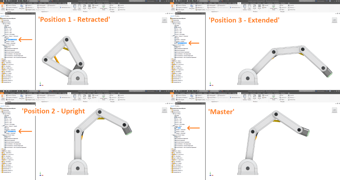 Representations & Levels of Detail in Inventor