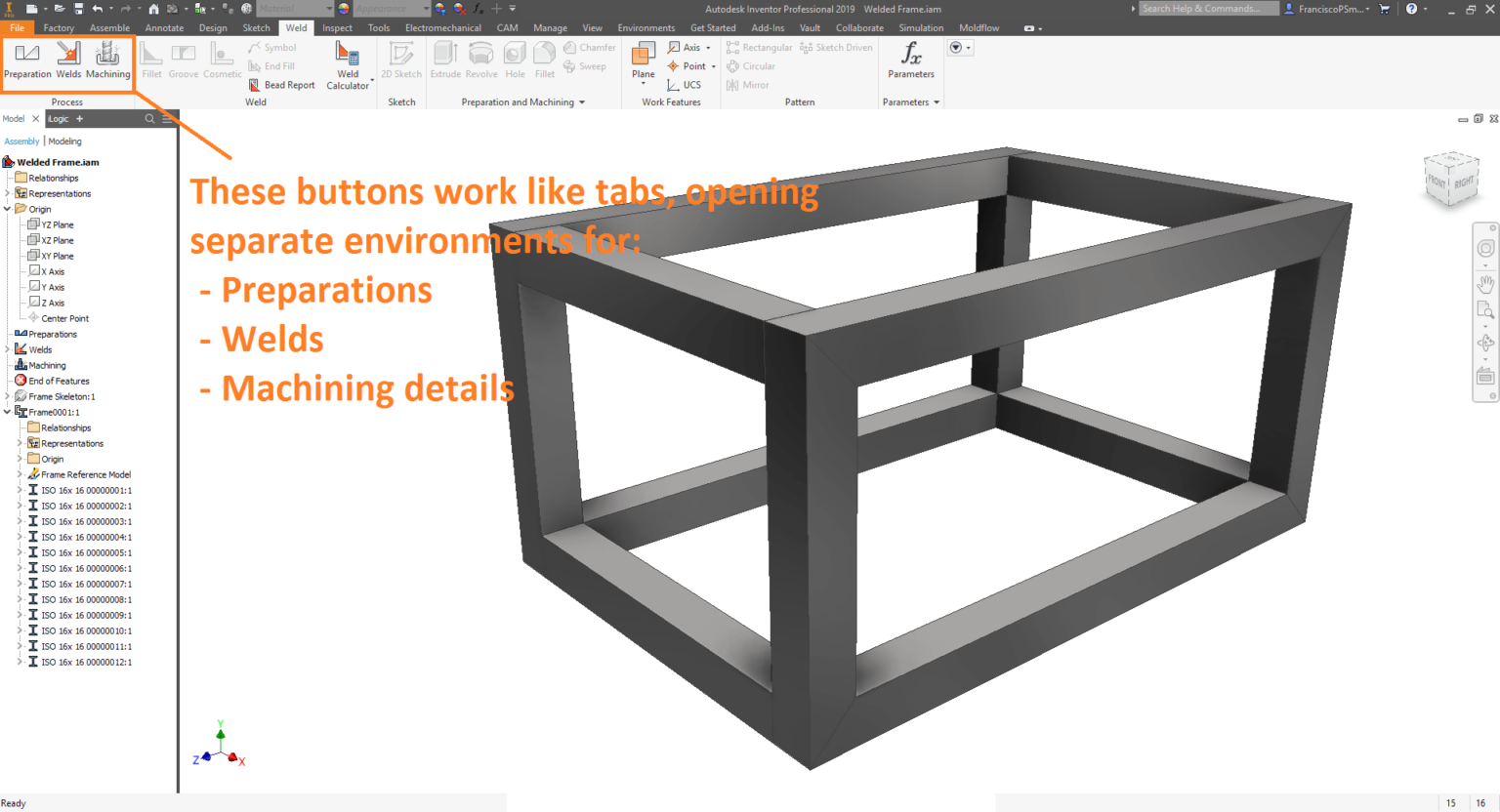 Autodesk Inventor Weldments