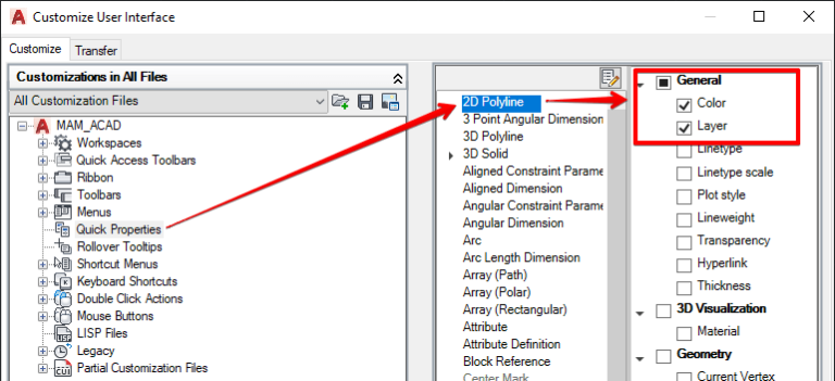AutoCAD Custom User Interface (CUI)