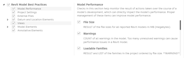Revit Model Checker – Model Auditing Reports