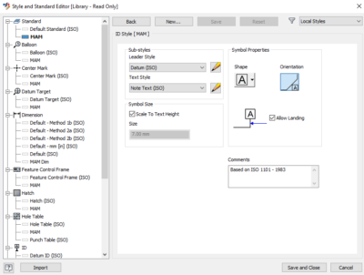 Inventor Drawing Template Styles and Standards