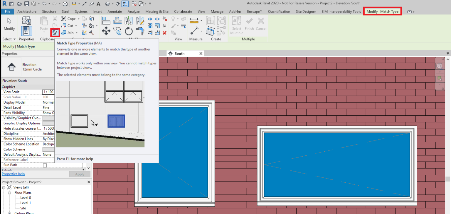 Match Properties in Revit