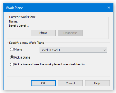 Change Work Plane Command in Revit