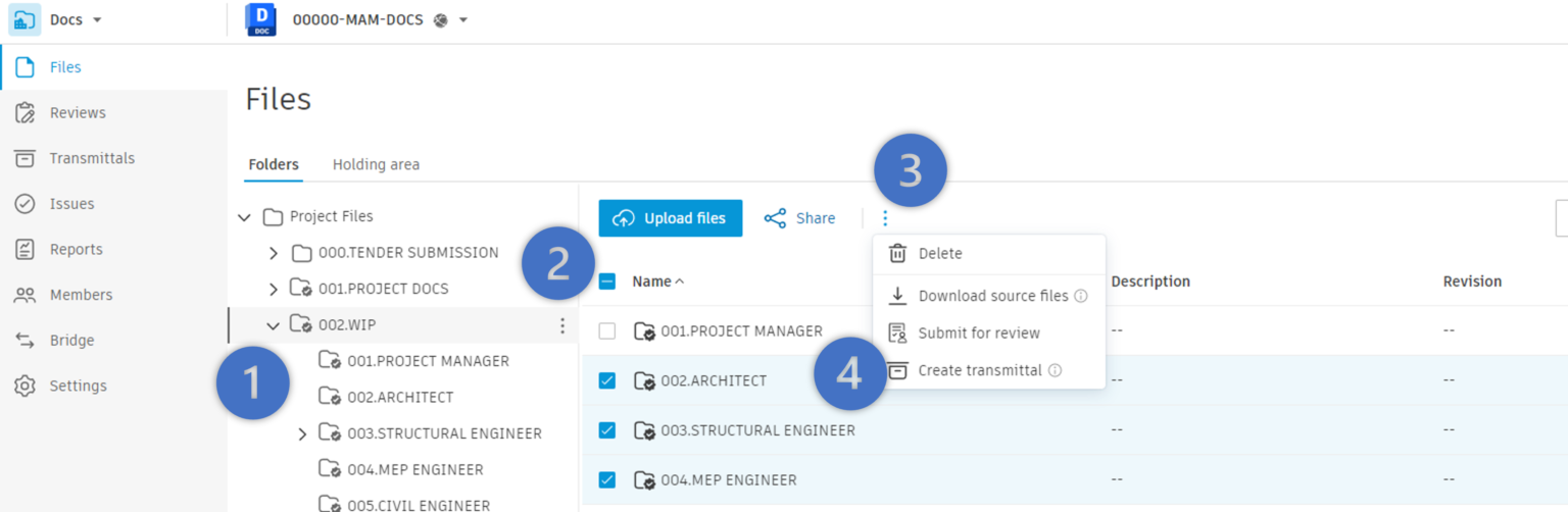 Share Folder Transmittals in Autodesk Docs