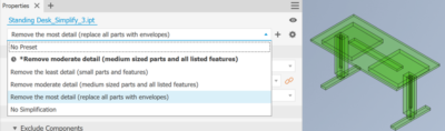 Inventor Simplification Tool