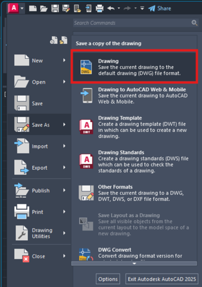 Save from AutoCAD to Autodesk Docs